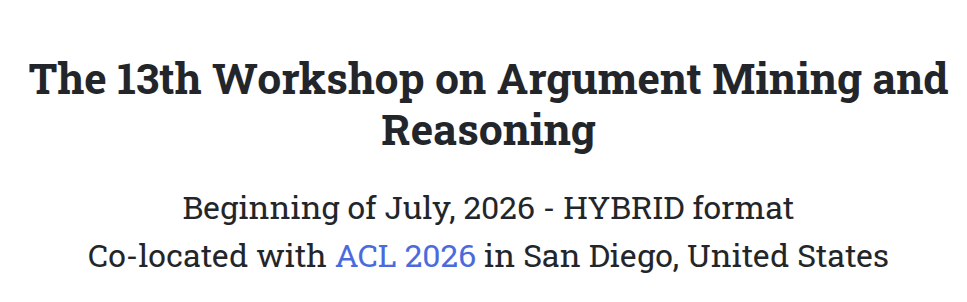 The 13th Workshop on Argument Mining and Reasoning Co-located with ACL ...